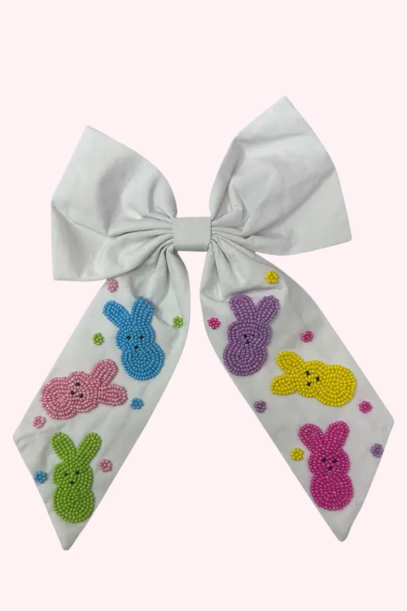 Golden Lily: Beaded Peeps Easter Bow – Obsession Boutique